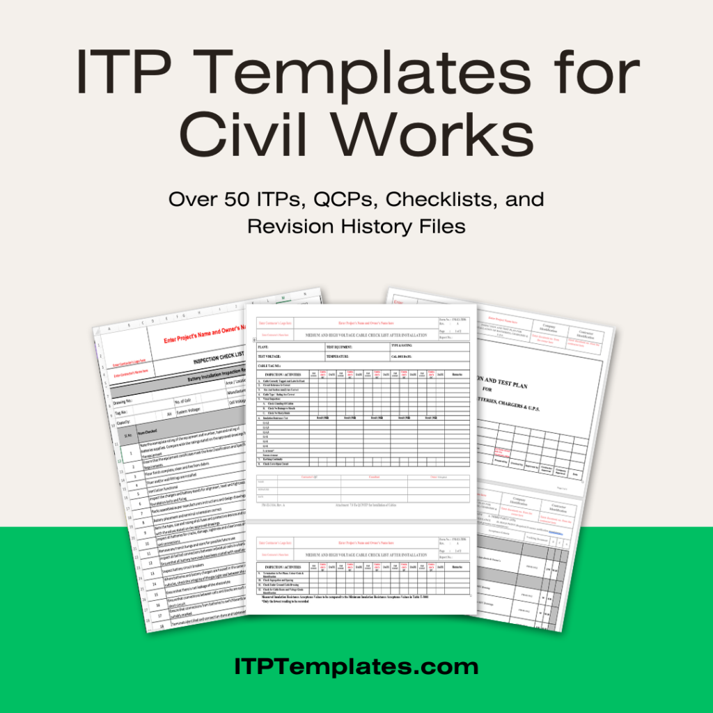 What Is An Itp In Construction Inspection And Test Plan