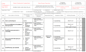 Full ITP for Fence Installation with Checklists [Editable]