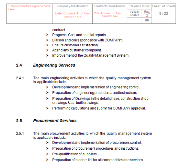 Full PQP - Project Quality Plan Template for Construction Projects ...