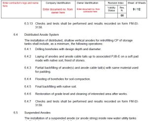 Inspection & Test Plan for Cathodic Protection Installation ...