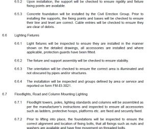 Inspection & Test Plan for Lighting Systems Installation | Inspection ...