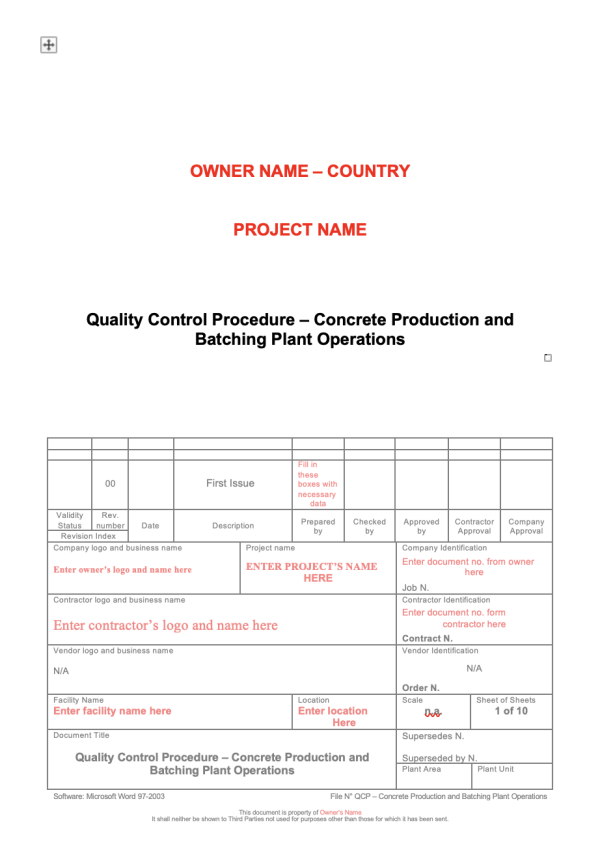 Full ITP's for Civil Works with Inspection Checklists [Editable]