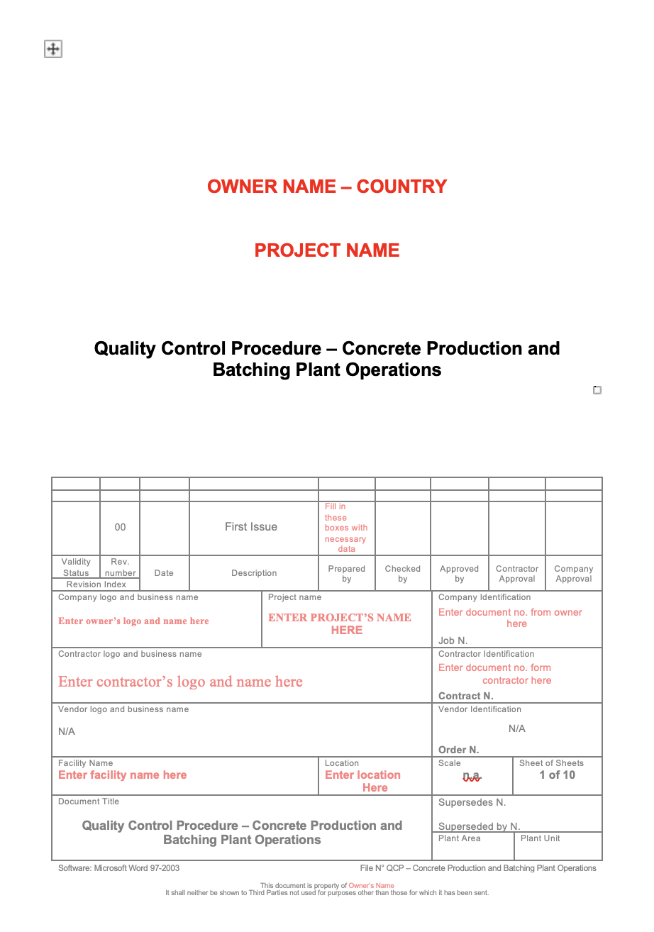 Full ITP's for Civil Works with Inspection Checklists [Editable]